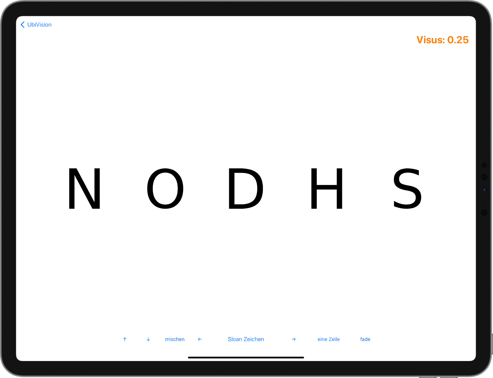 Sehtest Sloan-Test | UbiVision